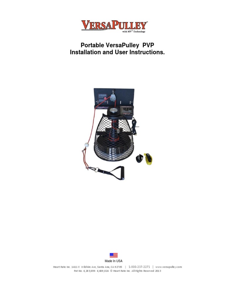 Portable Versapulley PVP Installation and User Instructions | PDF ...