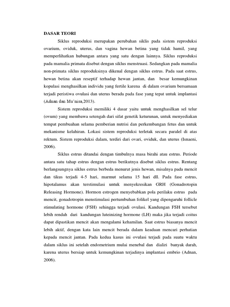 Dasar Teori - Siklus Repro | PDF