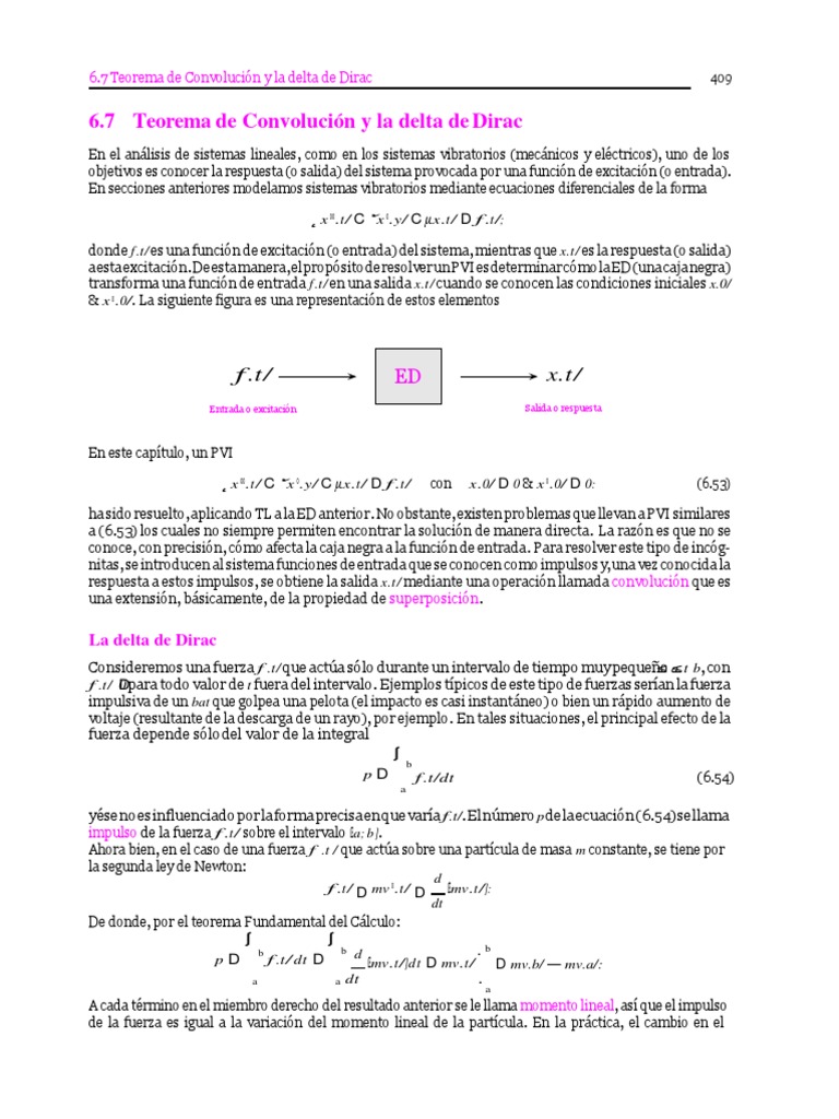 Teorema de Convolución y Delta de Dirac | PDF | Integral | Circunvolución