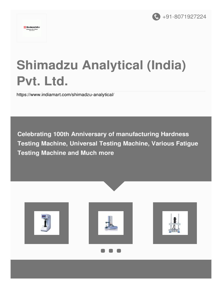 Shimadzu Analytical India PVT LTD | PDF | Hardness | Software Testing