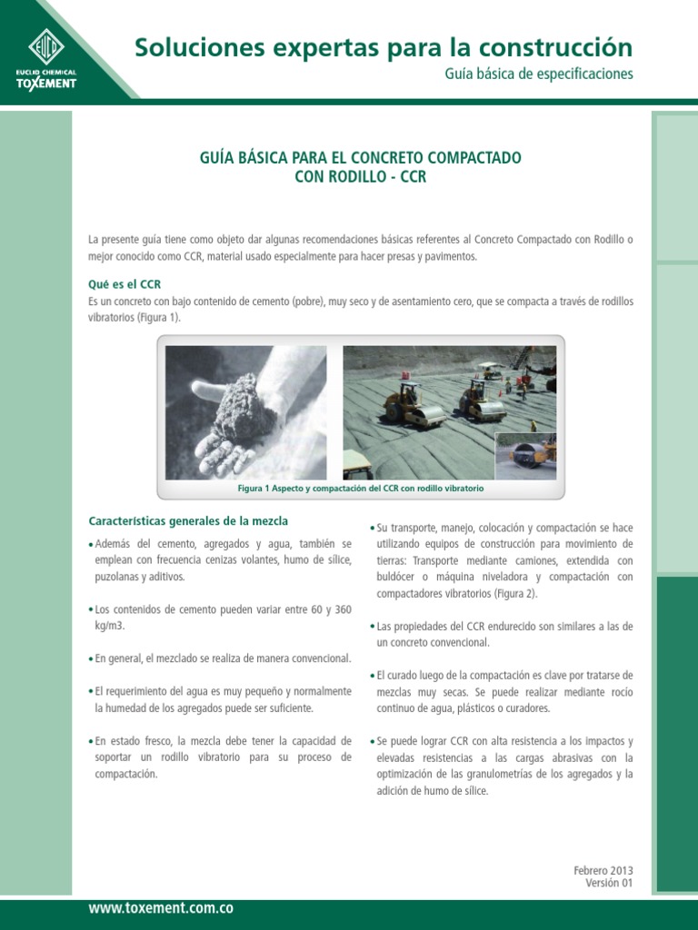 Concreto Compactado Con Rodillo | PDF | Hormigón | Cemento