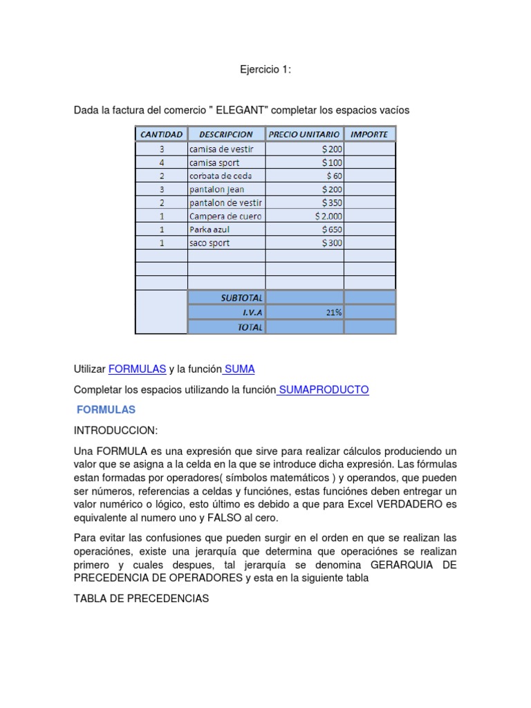 Ejercicio Excel Explicado | PDF | Fórmula | Microsoft Excel