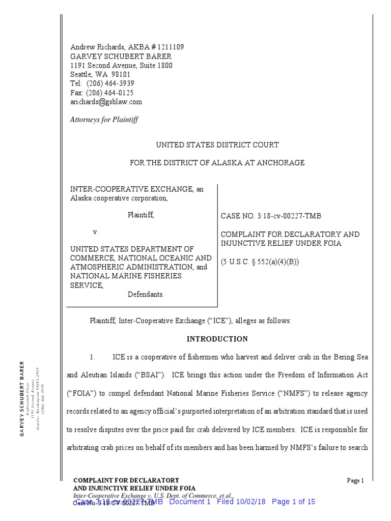 ICE Lawsuit | PDF | Freedom Of Information Act (United States) | Complaint