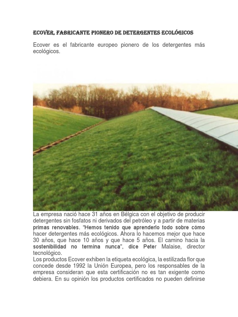 Ecover | PDF | Detergente | Sustentabilidad