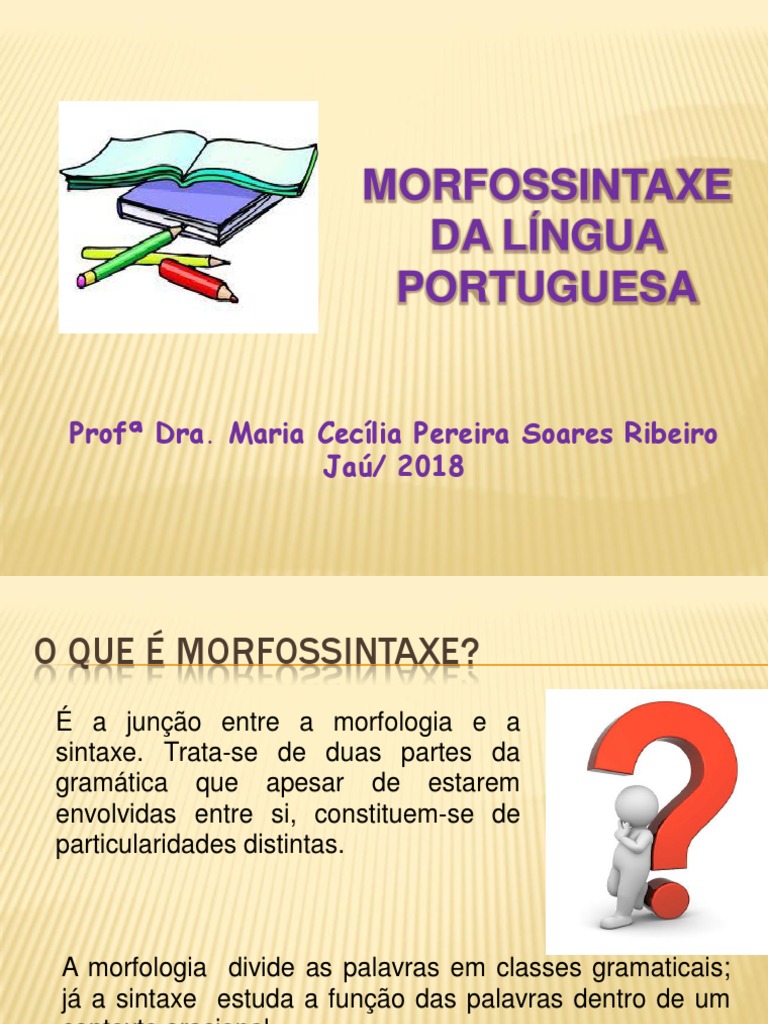 Morfossintaxe Da Língua Portuguesa | Assunto (Gramática) | Predicado ...