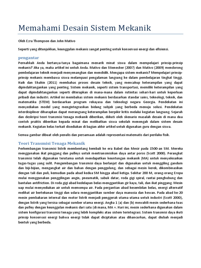 Memahami Desain Sistem Mekanik | PDF