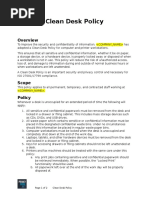 Clear Desk and Clear Screen Policy Template | PDF | Desk | Information ...