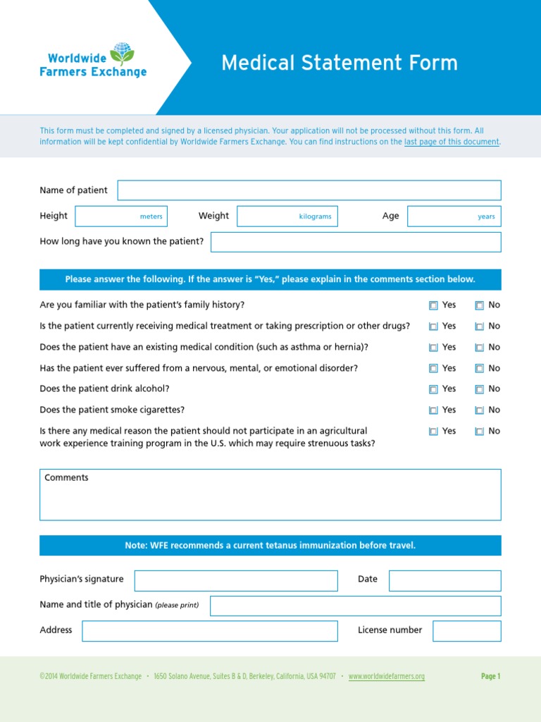 Medical Statement | PDF