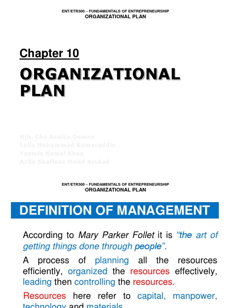 Ent300 - Module10 - Organizational Plan | PDF | Entrepreneurship | Goal