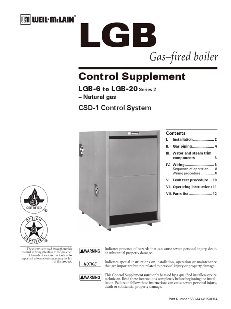 Installation and Operation Manual for LGB-6 to LGB-20 Series 2 Gas ...