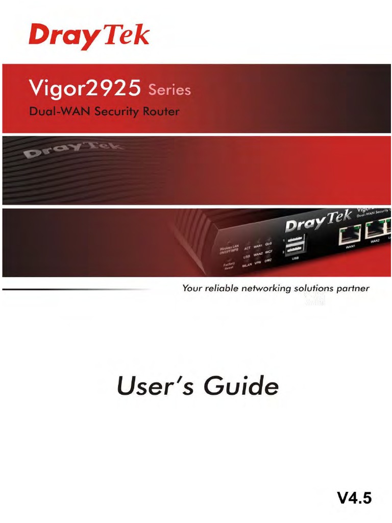 Draytek Vigor 2925 User Guide | PDF | Virtual Private Network | World Wide Web
