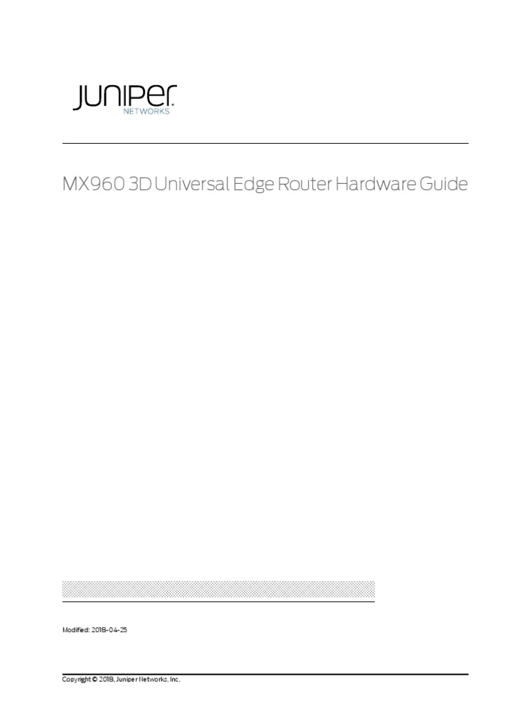 Mx960-Hardware Guide Internet | PDF | Juniper Networks | Power Supply