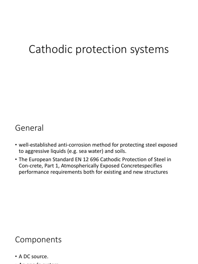3.9 Cathodic Protection Systems | PDF | Anode | Concrete