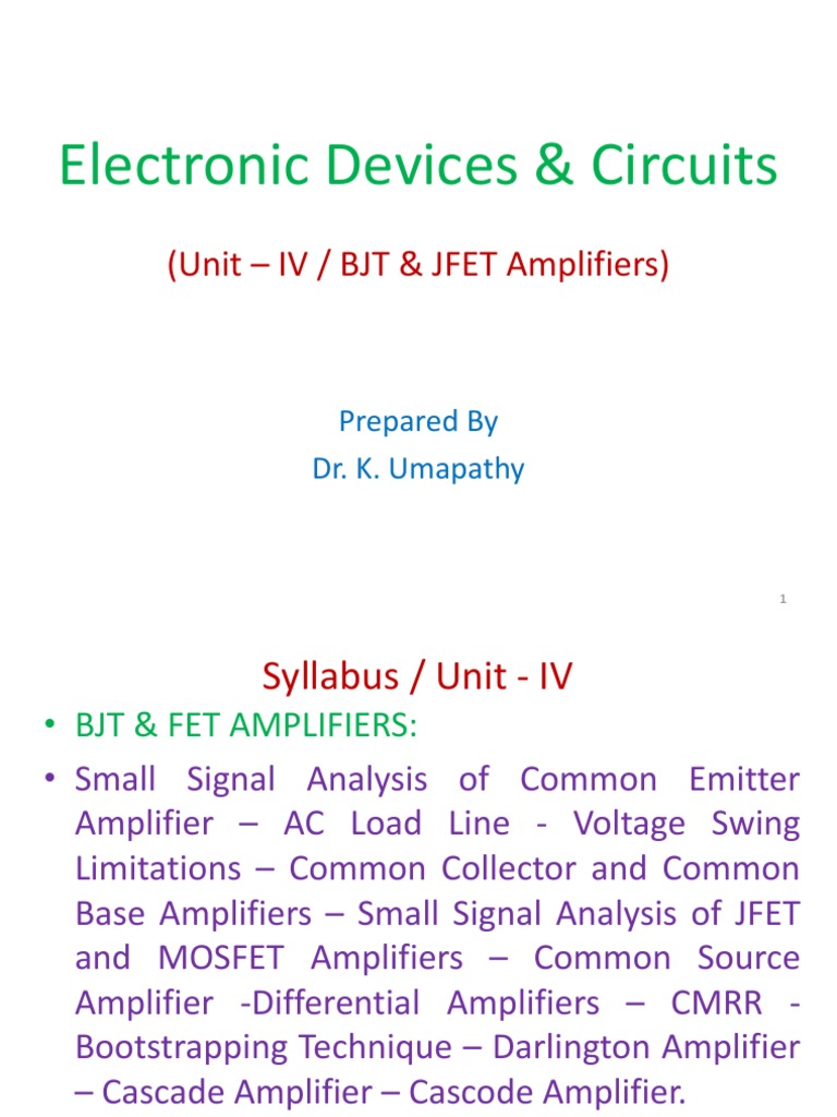 EDC - Unit 4 Final | PDF | Amplifier | Field Effect Transistor