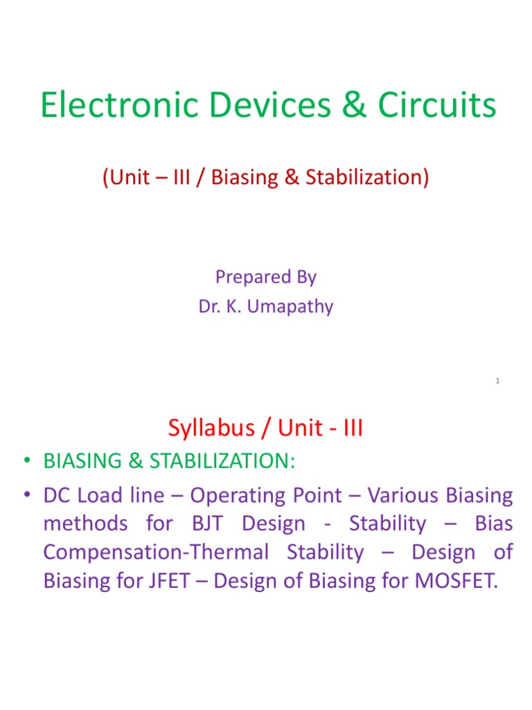 EDC - Unit 3 Final | PDF | Field Effect Transistor | Bipolar Junction Transistor