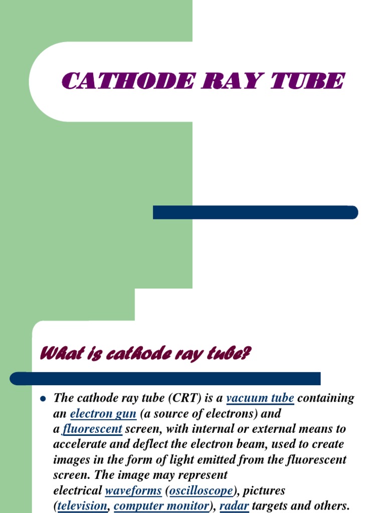 CRT | PDF | Cathode Ray Tube | Vacuum Tube