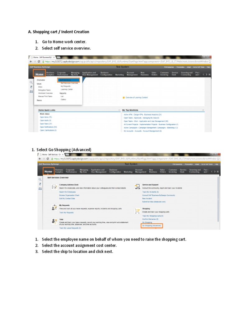 A. Shopping Cart / Indent Creation | PDF | Service Industries | Computing