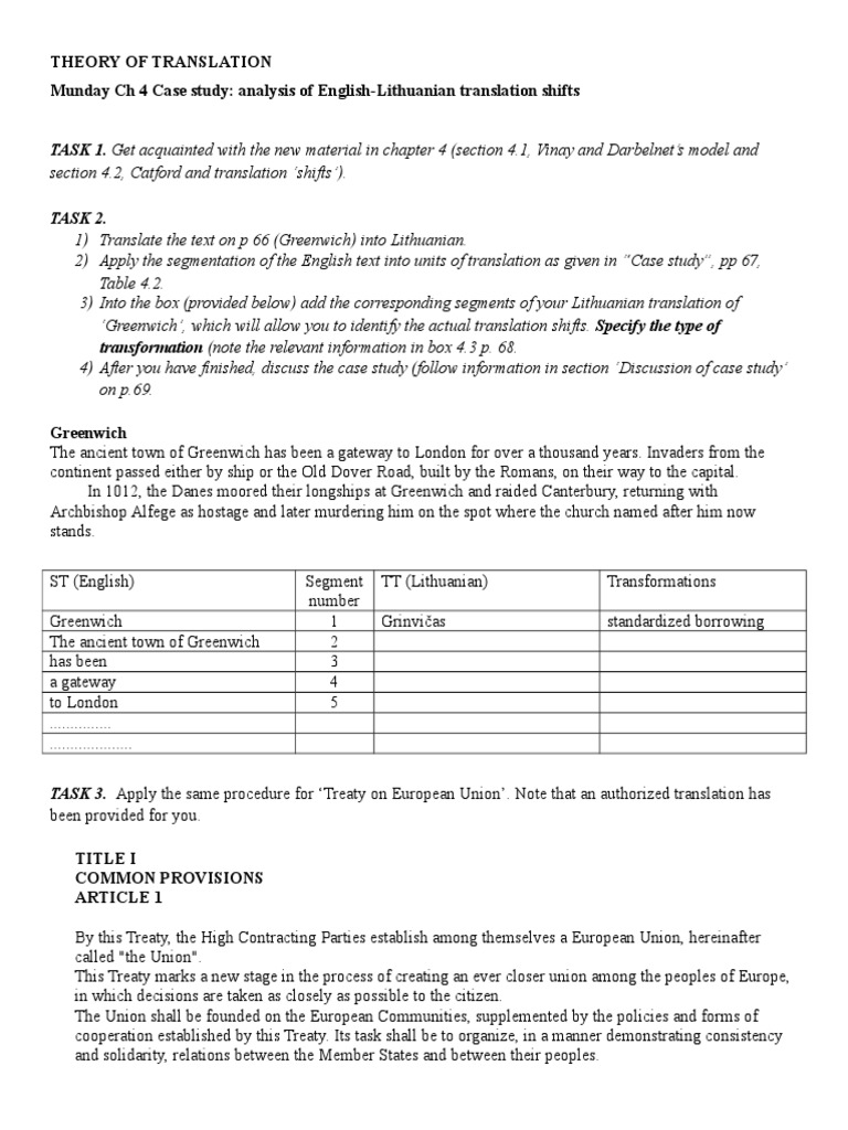 CH 4 Case Study Tasks - Greenwich-EU Treaty | PDF | European Union | Government