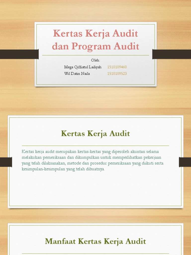Kertas Kerja Audit Dan Program Audit | PDF