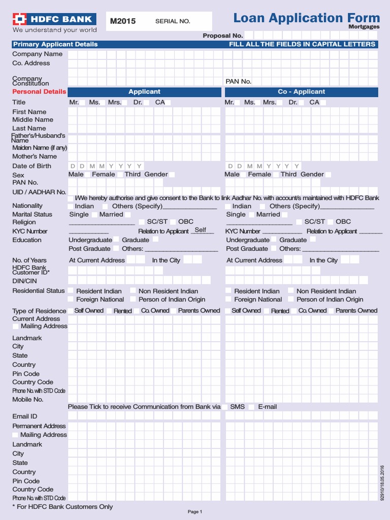 Loan Application Form: Personal Details | PDF | Overdraft | Banks
