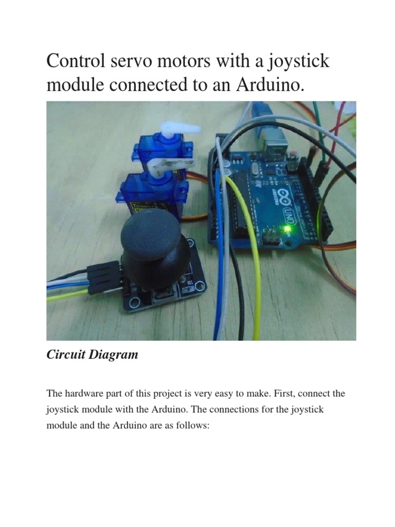 Control Servo Motors With Joystick | PDF | Arduino | Servomechanism