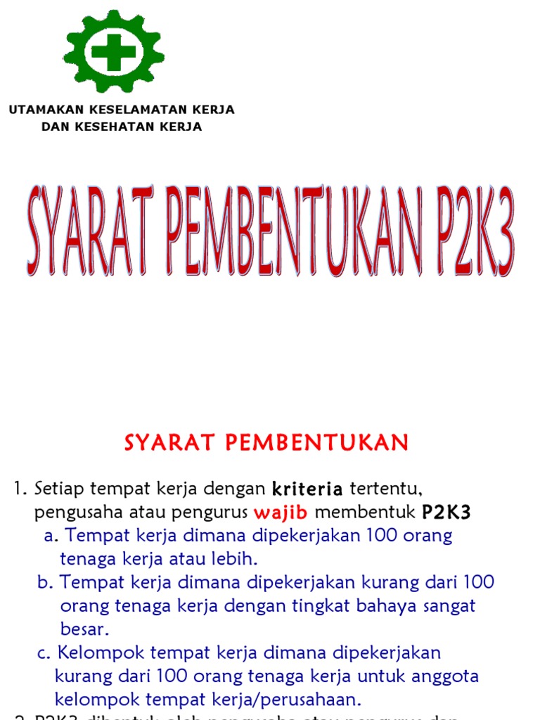 Syarat Pembentukan P2k3 Pdf