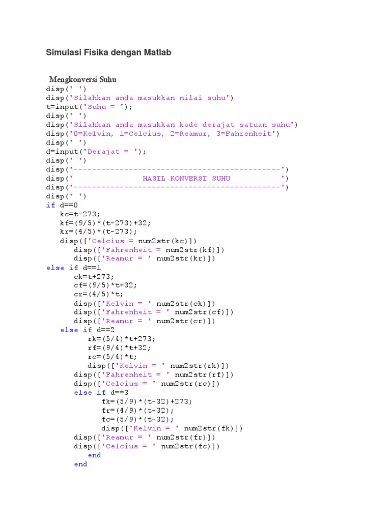 Simulasi Fisika Dengan Matlab | PDF | Metode & Bahan Ajar | Sains & Matematika