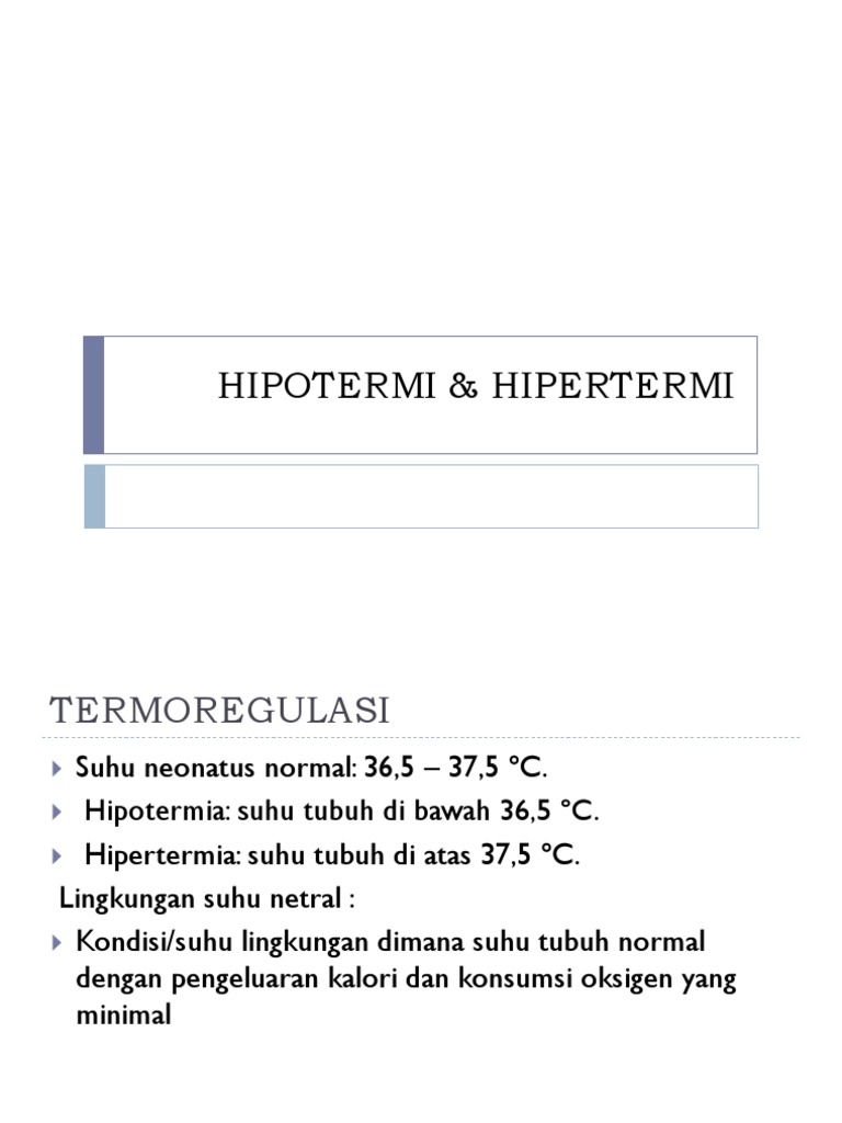Hipothermi Dan Hipertermi | PDF
