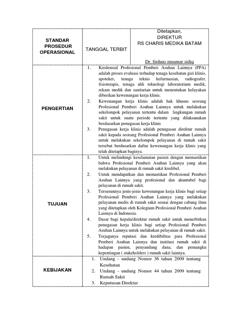 Sop PPA LAIN (KKS) | PDF