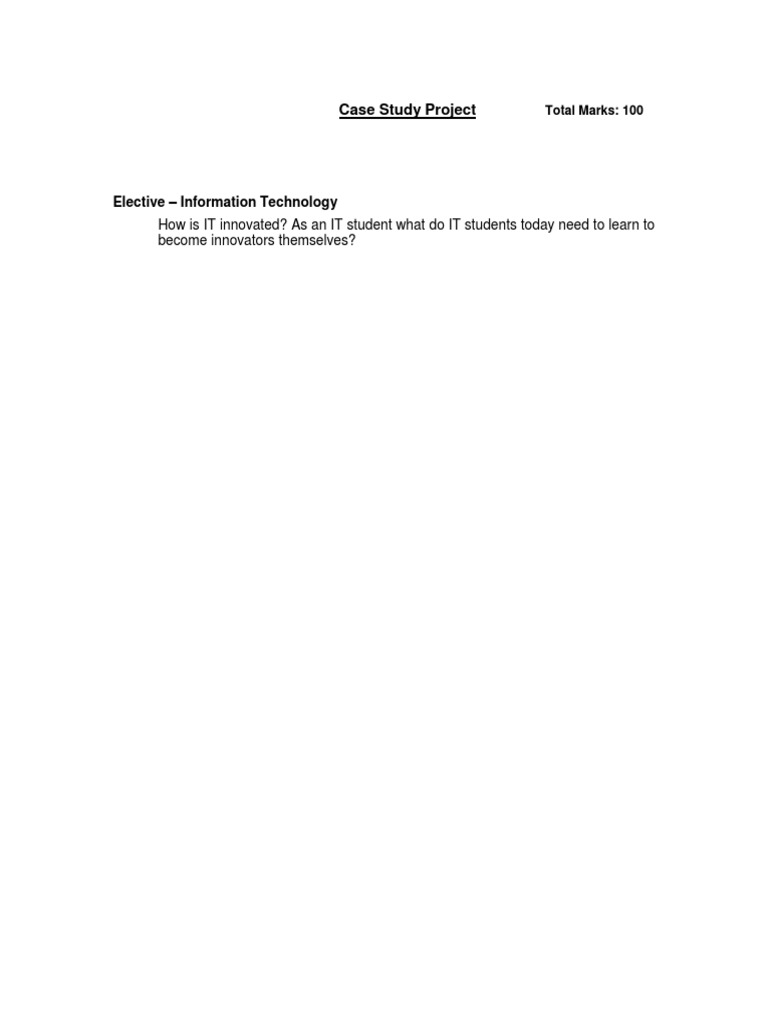 Elective - Information Technology: Case Study Project | PDF | Computers
