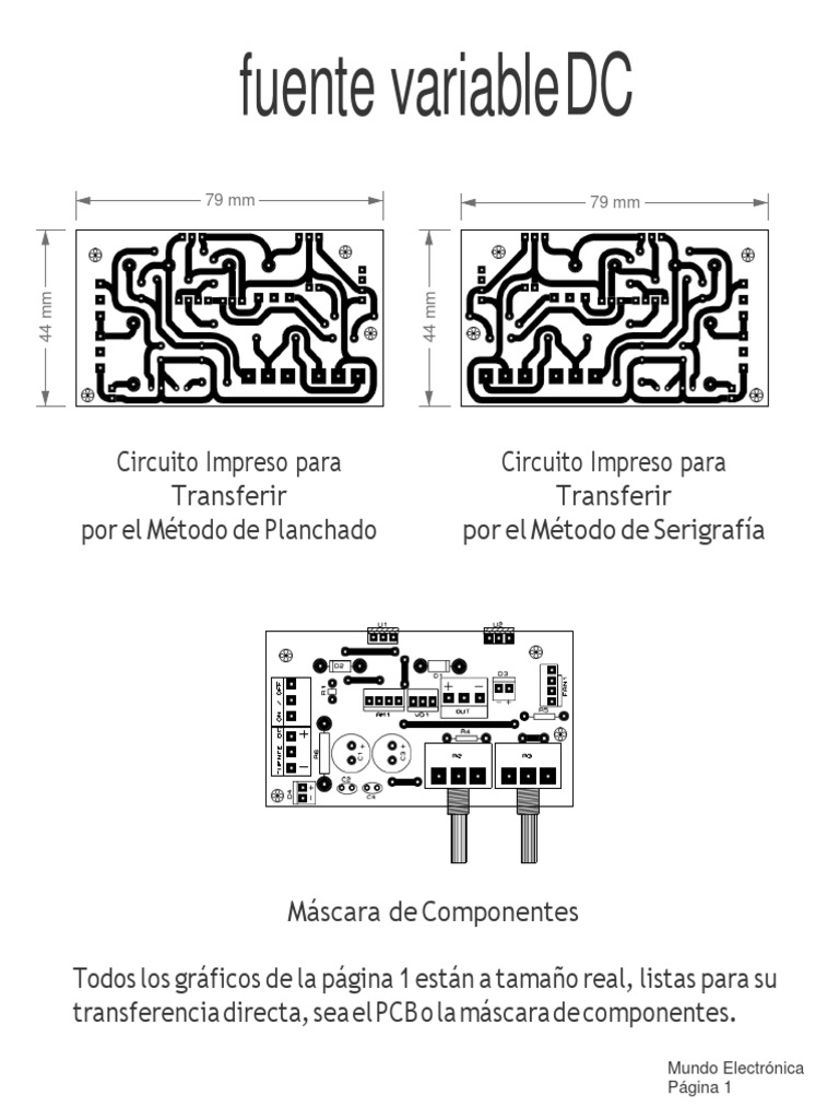 Fuente Variable DC | PDF | Placa de circuito impreso | Corriente eléctrica