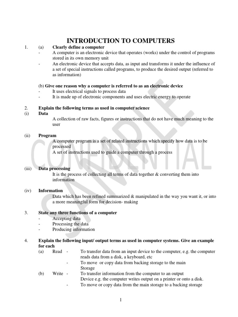 COMPUTER STUDIES Question N Answer | PDF | Computer Data Storage | Disk ...