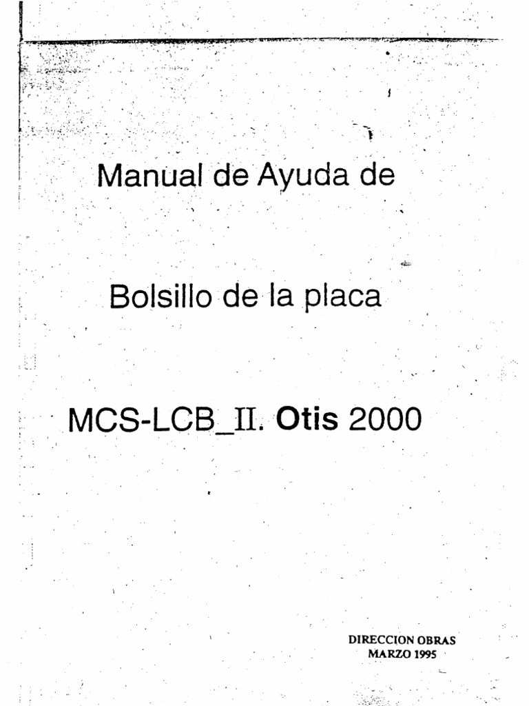 OTIS 2000 - MCS-LCB II - Manual de Bolsillo de La Placa | PDF