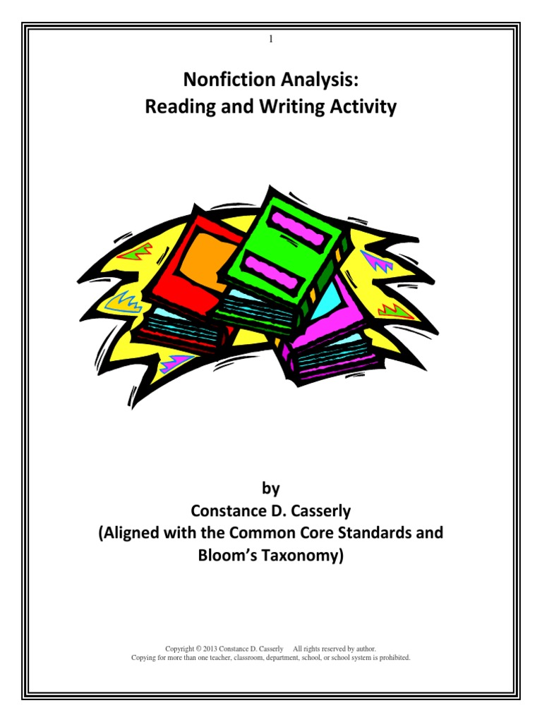 Comprehension Activity Nonfiction Reading and Writing Analysis | PDF ...