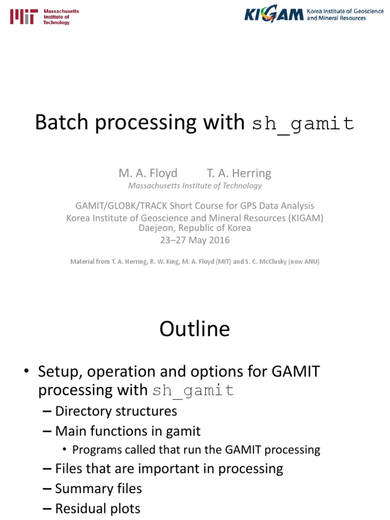 Batch Processing With Sh Gamit Pdf Global Positioning System