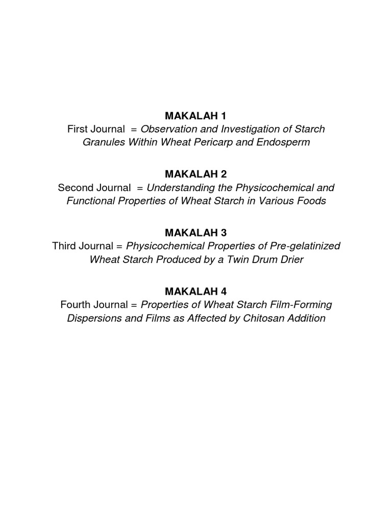 First Journal Observation and Investigation of Starch: Granules Within ...