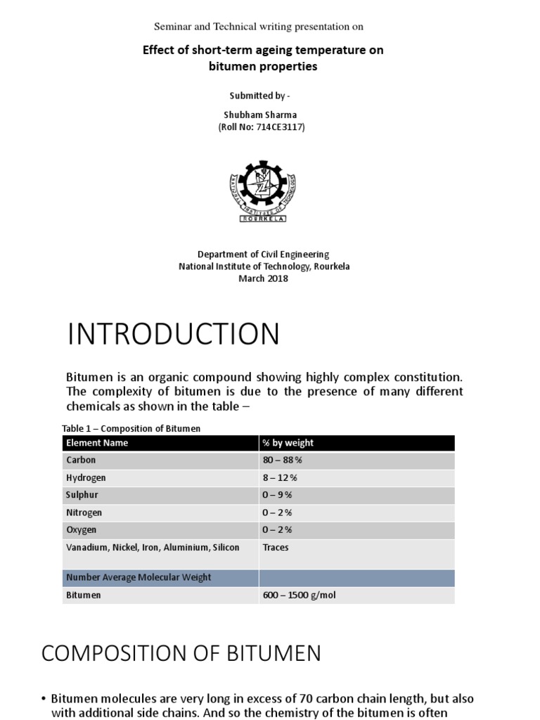 Effect of Short-Term Ageing Temperature On Bitumen Properties | PDF ...
