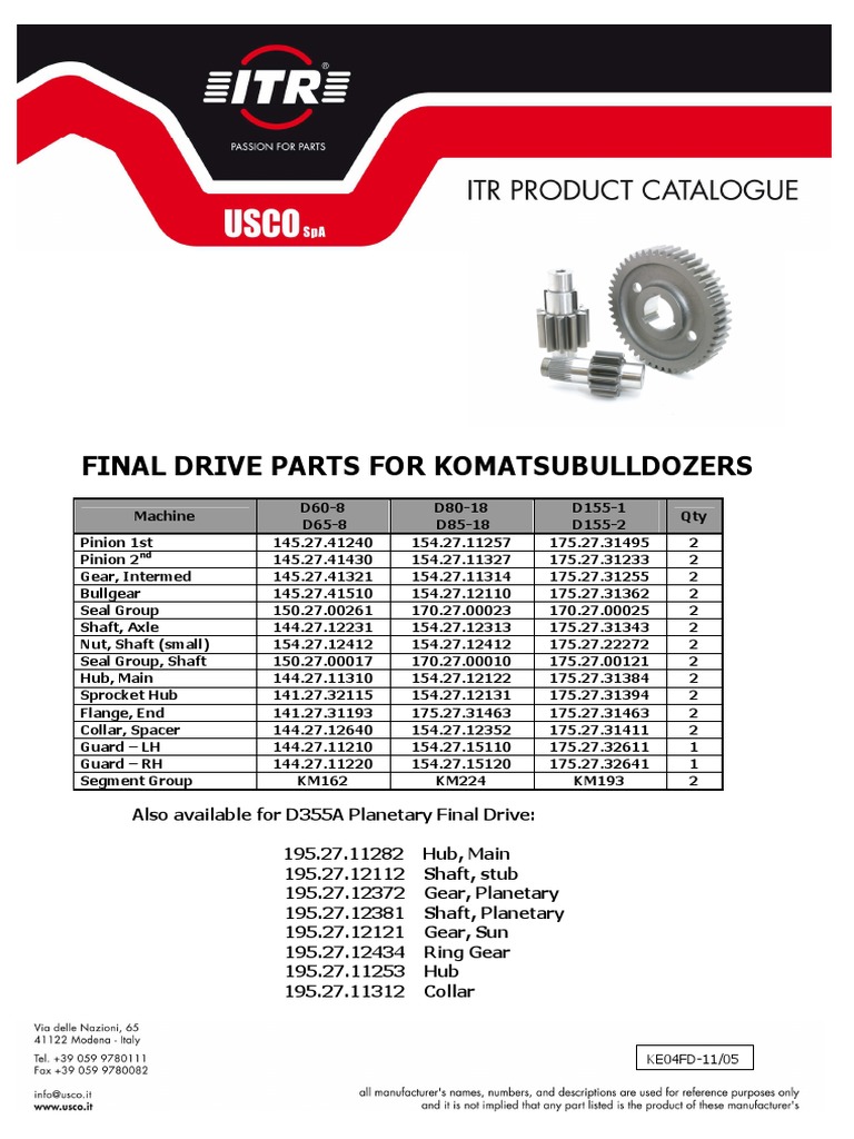 Komatsu Final Drive Km04fd-1105 | PDF
