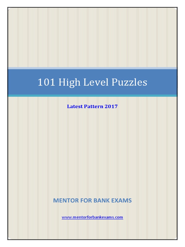 101 High Level Puzzles: Mentor For Bank Exams | PDF | Sports