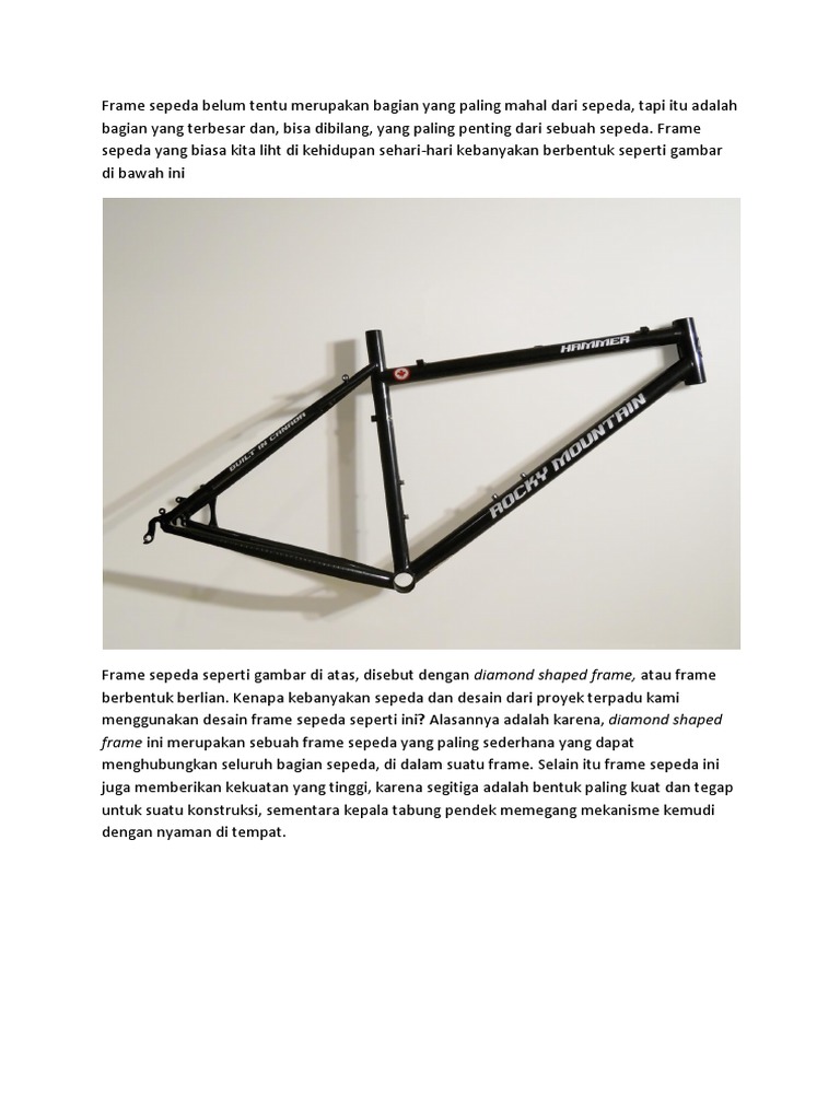 Dasar Teori Frame Sepeda | PDF