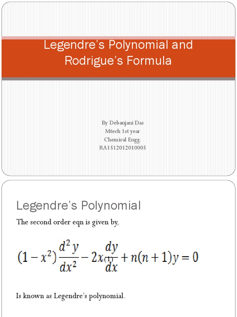 Rodrigues Formula and Lengendary's Polynomial | PDF | Language Arts ...
