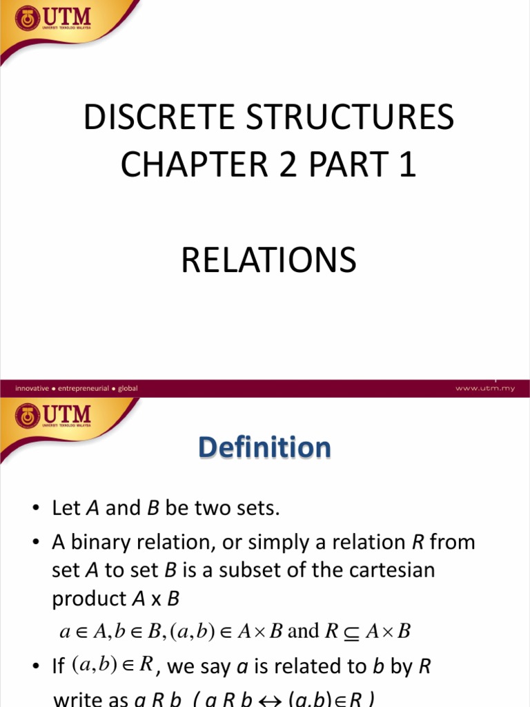 Discrete Structures Chapter 2 Part 1 Relations | PDF | Linear Algebra ...