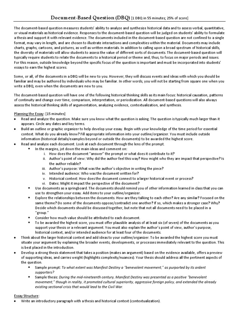 Document-Based Question (DBQ) | PDF | Essays | Thesis