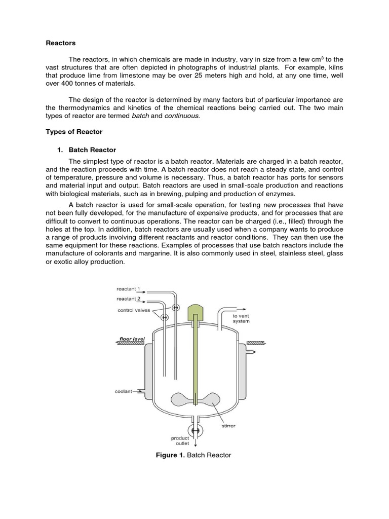 An In-Depth Look at Common Reactor Types: Batch, Continuous Stirred ...
