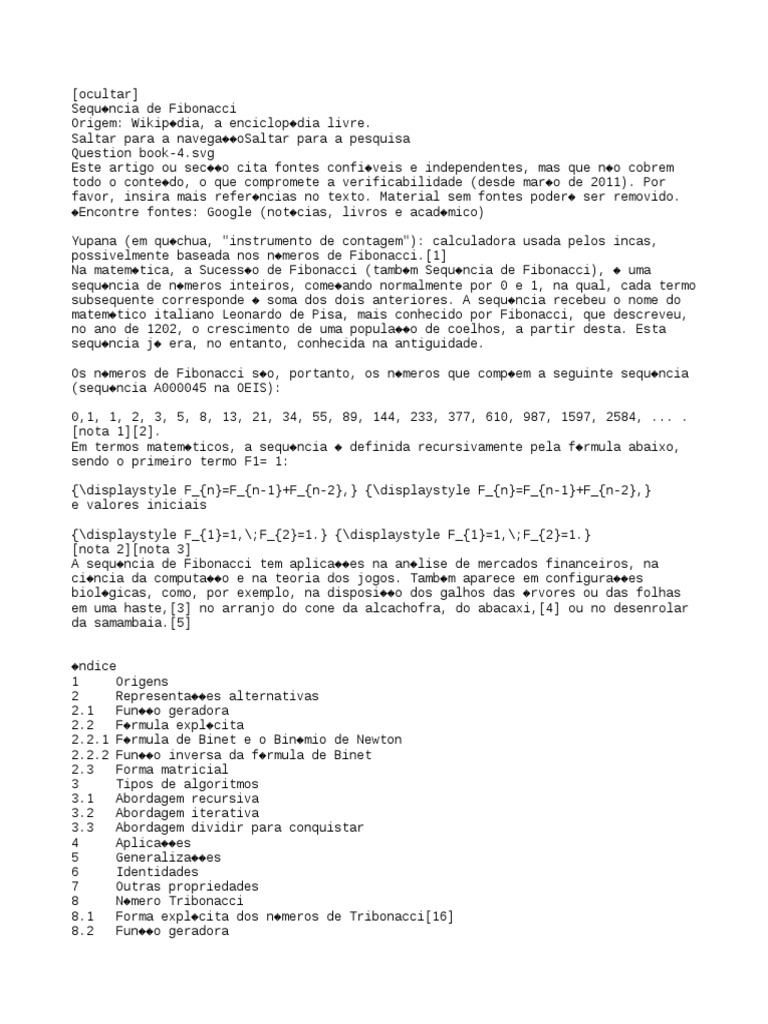 Fibonacci | PDF | Recursão | Algoritmos