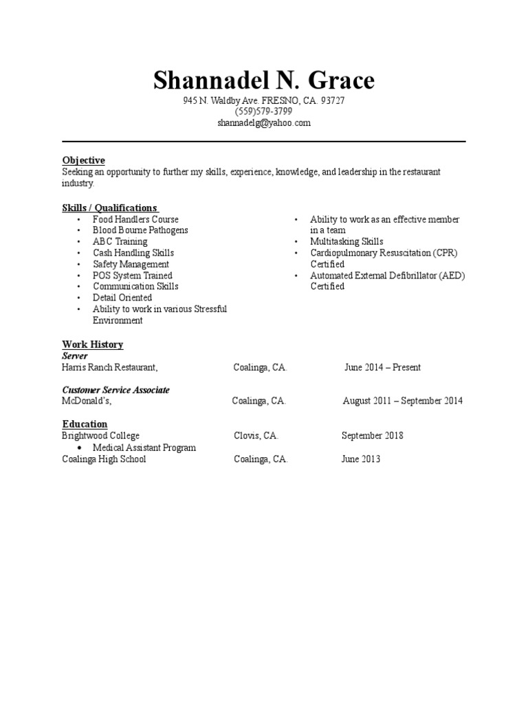 Shannadel Grace Resume | PDF