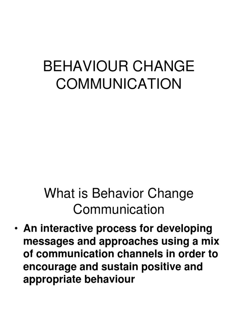 Behaviour Change Communication Strategies | PDF | Interpersonal ...