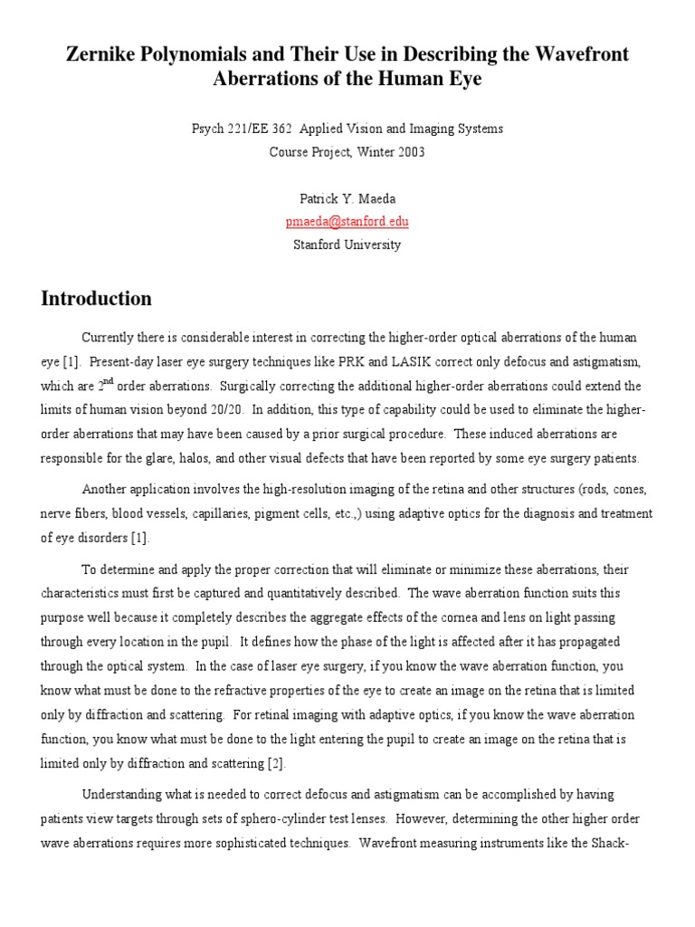 Zernike Wavefront Aberrations | PDF | Optics | Lens (Optics)