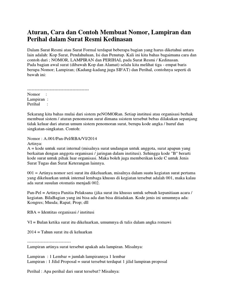 Sistem Penomoran Surat Resmi | PDF | Karier & Perkembangan