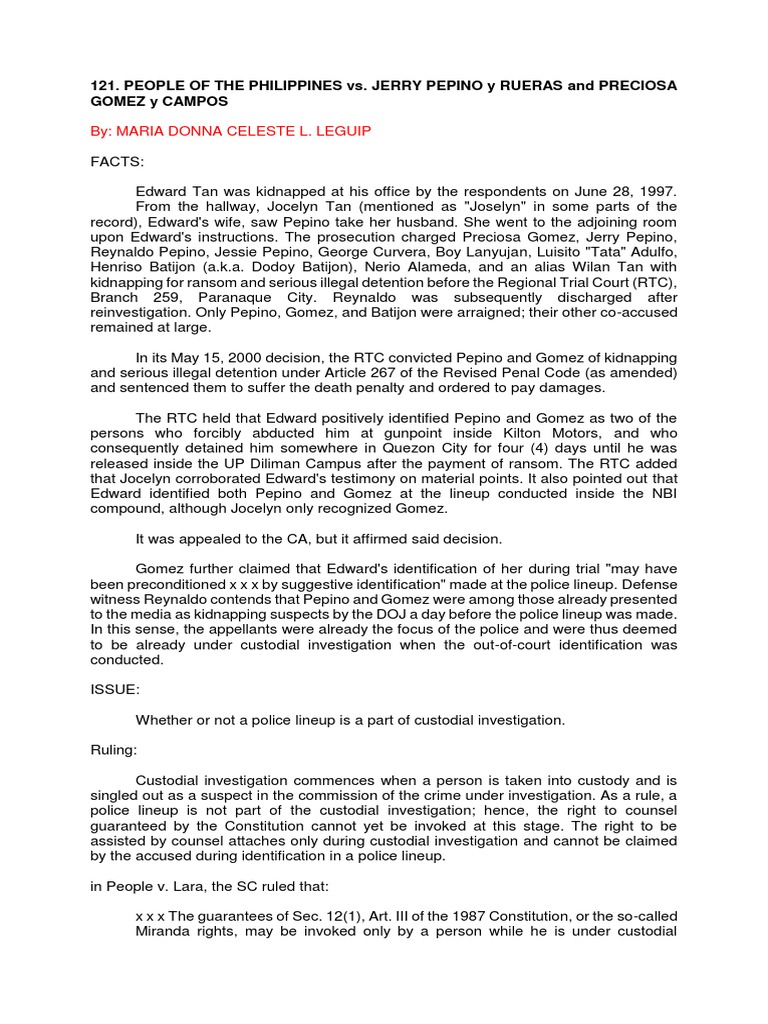 Consti 2 Cases | Download Free PDF | Miranda Warning | Right To Silence